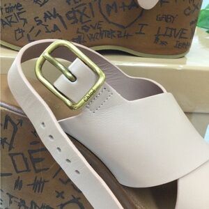 Chloe | Shoes | Nib Womens Tan Graffiti Detail Platform Maxime Wedge ...